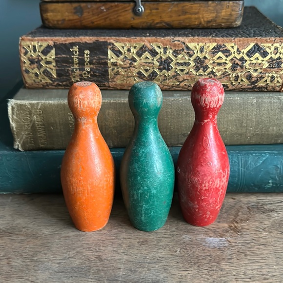 Vintage | Accents | 3 Vintage Wooden Mini Bowling Pins | Poshmark
